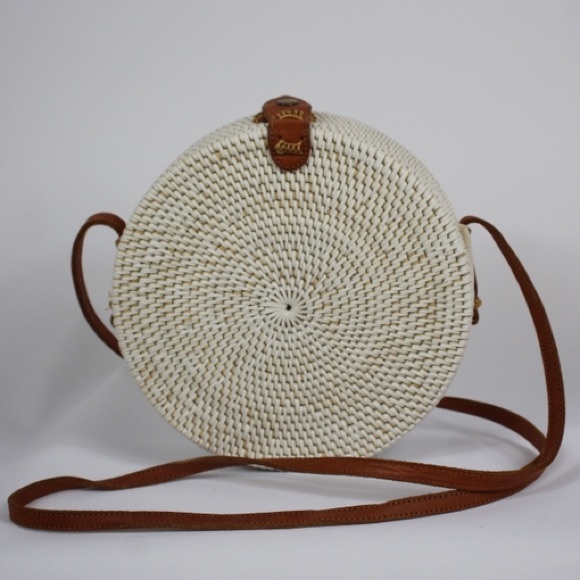 Hand Crafted | Bags | Studio Collection White Handmade Rattan Crossbody ...